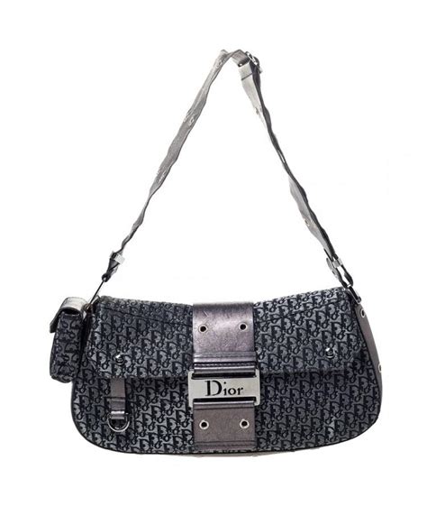 CHRISTIAN DIOR Антрацитовая жаккардовая сумка через плечо Columbus для ...