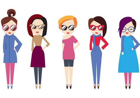 Hipster Girl Vector Pack 82302 Vector Art At Vecteezy