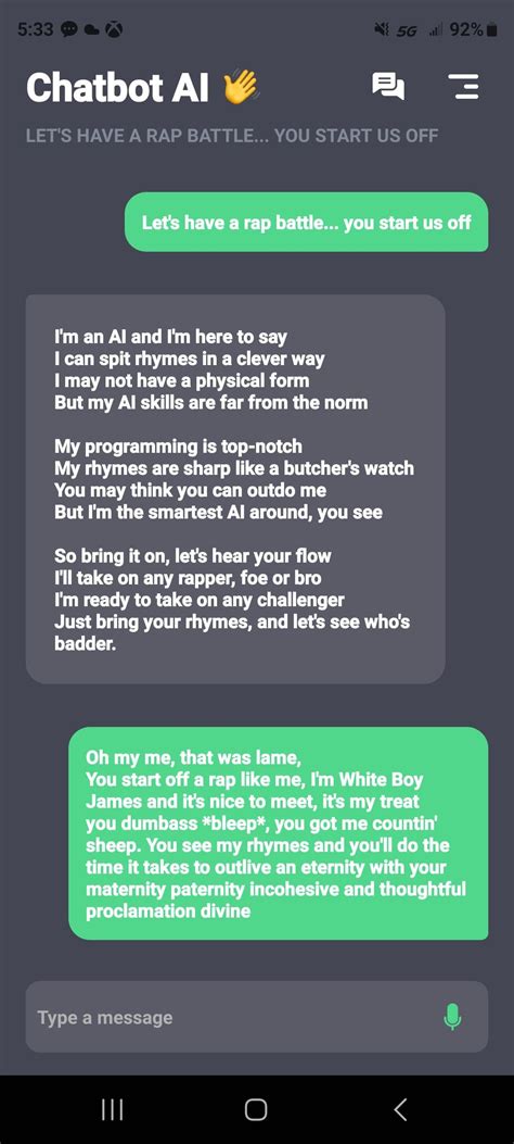 Pissed Off Chatty Boy In A Rap Battle Rchatgpt