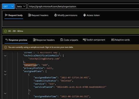 Missing Organizationtenanttype In Beta Sdk Whereas The Api Returns It And Its Documented In
