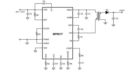 Buck Converter POE Circuit With Small Transformer And Small Volume Footprint Electrical