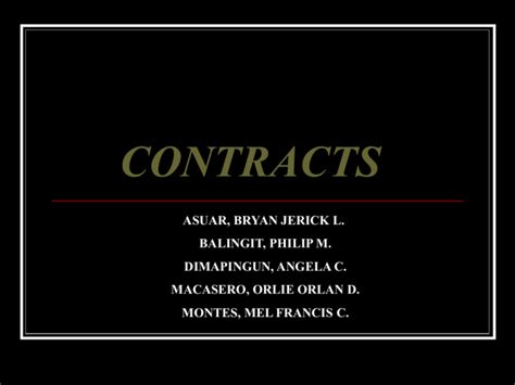 Classification Of Contracts
