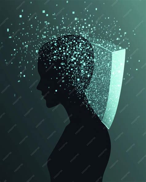 Silhouette Of A Person With Digital Data Flowing Into A Shield In A