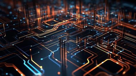 Premium Ai Image Abstract Circuit Line Background Futuristic Cyber