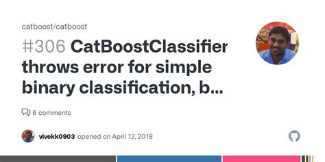 catboostclassifier throws error for simple binary classification but