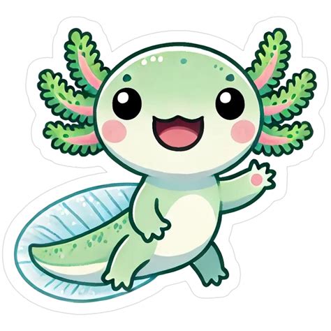 Cute Pink Axolotl Sticker By Jadenavartist
