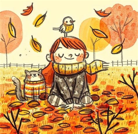 Pin By Jo Anne On Cuteness Fall Drawings Autumn Illustration Autumn Art