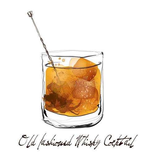 Old Fashioned Cocktail Watercolor Stock Illustrations 18 Old