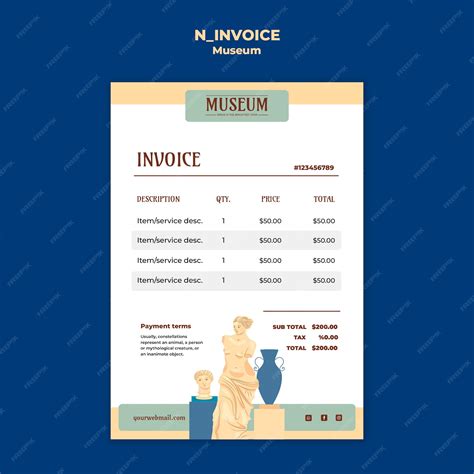 Free Psd Museum Invoive Template Design