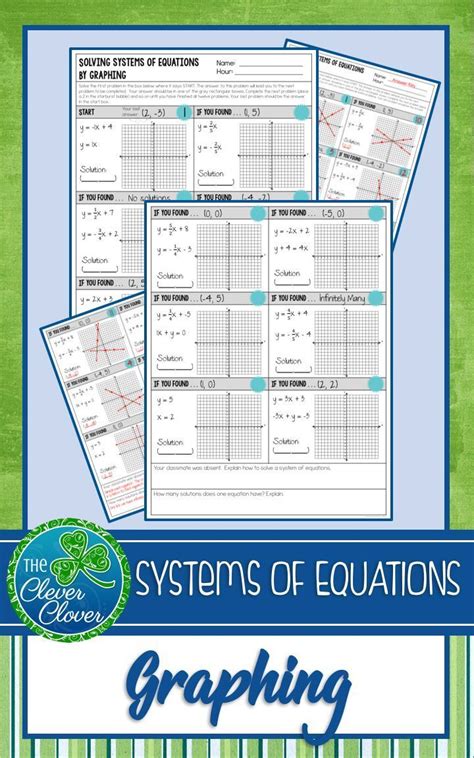 Solving Systems Of Equations By Graphing Notes Scavenger Hunt And Assessment Equations