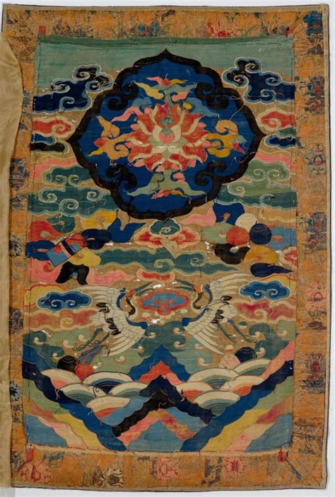 A Kesi Tapestry With Two Flying Cranes And A Lotus Cartouche