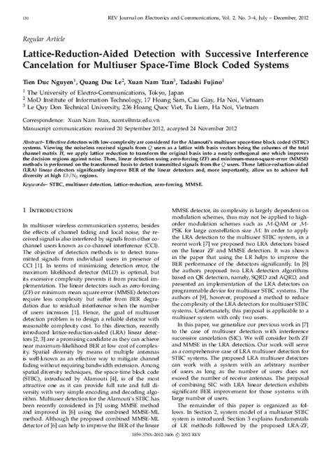 Pdf Lattice Reduction Aided Detection With Successive Interference