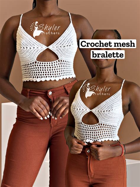 Crochet Mesh Bralette Summer Crop Top Shyler Crochets