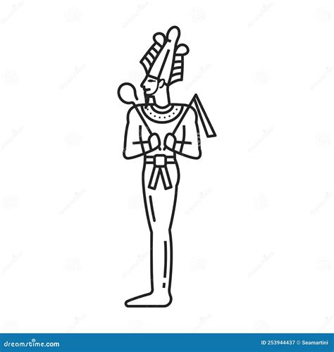 Osiris Egypt God Ancient Egyptian Mythology Icon Stock Illustration