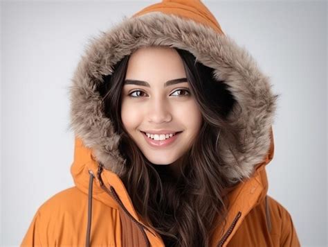 Premium Photo Indian Girl In Trendy Winter Attire With Festive Cheer