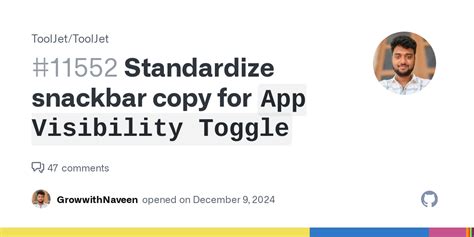 Standardize Snackbar Copy For `app Visibility Toggle` · Issue 11552