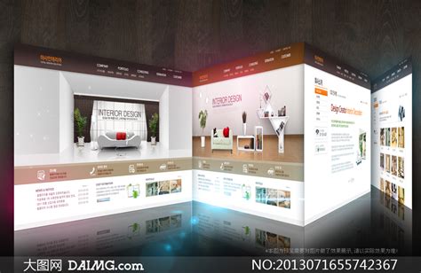 室内装潢公司网页设计PSD源文件 大图网图片素材