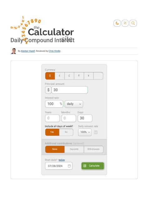 Daily Compound Interest Calculator Pdf Interest Compound Interest