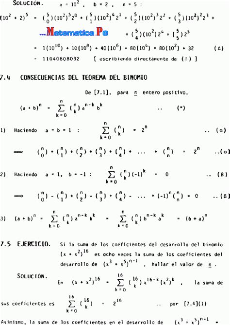 Combinatorios Problemas Resueltos Y Demostraciones Con Binomio De