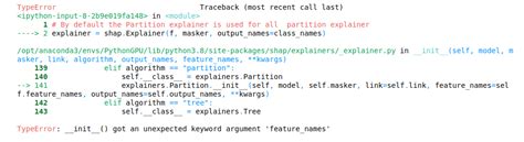 TypeError Init Got An Unexpected Keyword Argument Feature Names Issue Shap