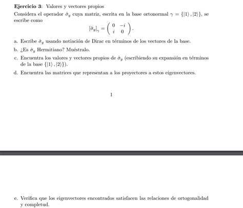 Mecánica Cuántica ﻿bras Y Kets Ejercicio 3 Valores