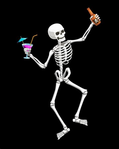Skeleton Drinking Beer