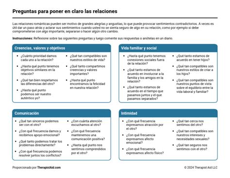 Relationship Clarification Questions Pdf