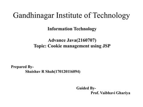 Cookie Management Using Jsp A Java Pptx Internet Computing