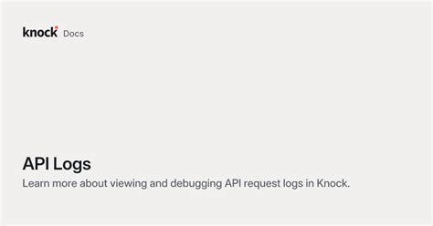 Api Logs Knock Docs