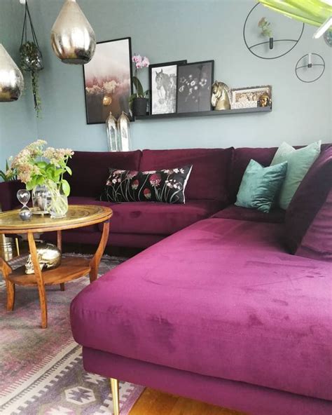 Salas De Estar Con Muebles Morados Sala Comedor