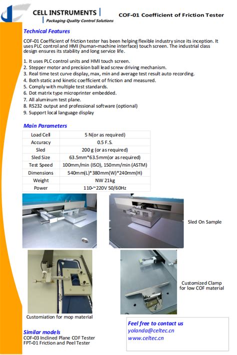 Cof 01 Coefficient Of Friction Tester