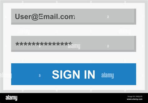 Vector Illustration Of User Entry Form Password And A Sign In Button