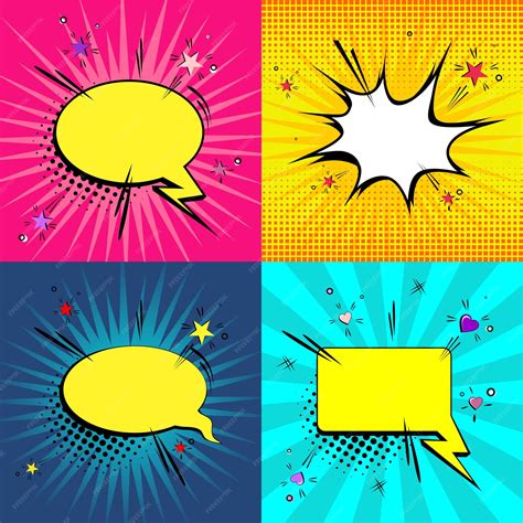 Comic Book Style Speech Bubbles Premium Vector