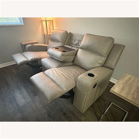 Lavenhorne Manual Reclining Sofa W Drop Down Table Aptdeco