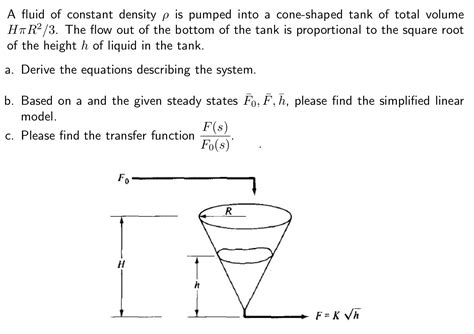 Solved A Fluid Of Constant Density ρ ﻿is Pumped Into A