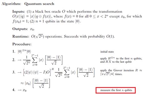 What Operator Do We Use To Measure At The End Of A Quantum Search