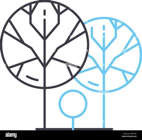 Forest Line Icon Outline Symbol Vector Illustration Concept Sign