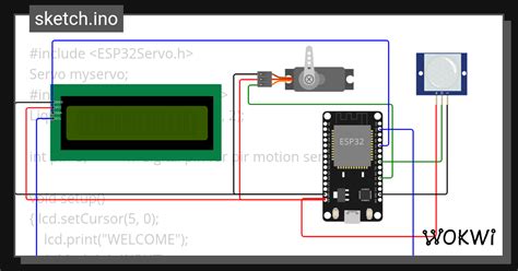 Servo Motor Pir Door Wokwi Esp32 Stm32 Arduino Simulator