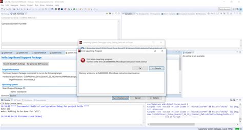 Memory Write Error Microblaze