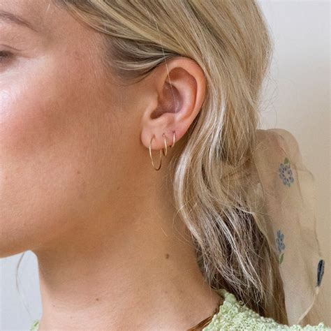 9ct Solid Gold Thin Hoops