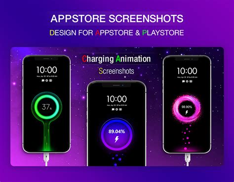 Screenshots Of Playstore Charging Animation App Behance