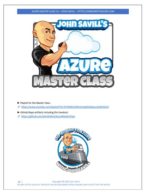 Azure Master Classv 2 Handout Pdf