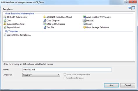crystal reports using a dataset datatable