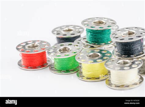 Spools Of Thread With Close Up View Stock Photo Alamy