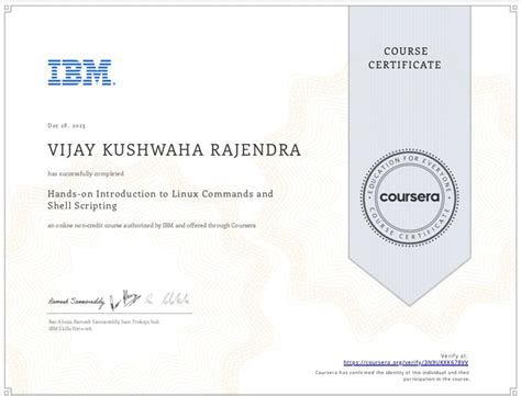 Vijay Kushwaha On Linkedin I Completed Introduction To Linux Commands And Shell Scripting By