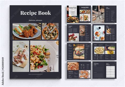 Cookbook Layout Stock Template Adobe Stock