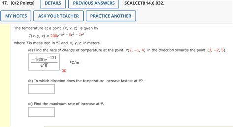 Solved 17 [0 2 Points] Details Previous Answers Scalcet8