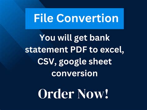 Bank Statement PDF To Excel CSV Google Sheet Conversion Upwork