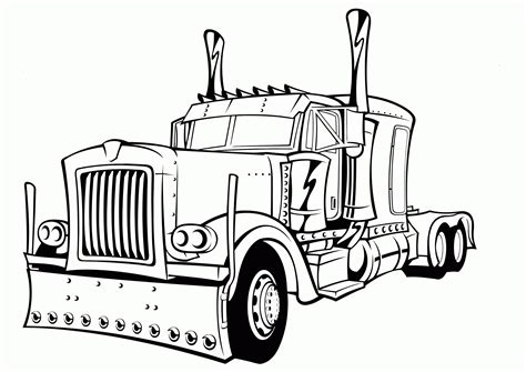 Optimus Prime Truck Coloring Page