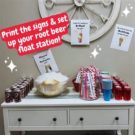 Root Beer Float Station Signs Teacher Appreciation Week Staff